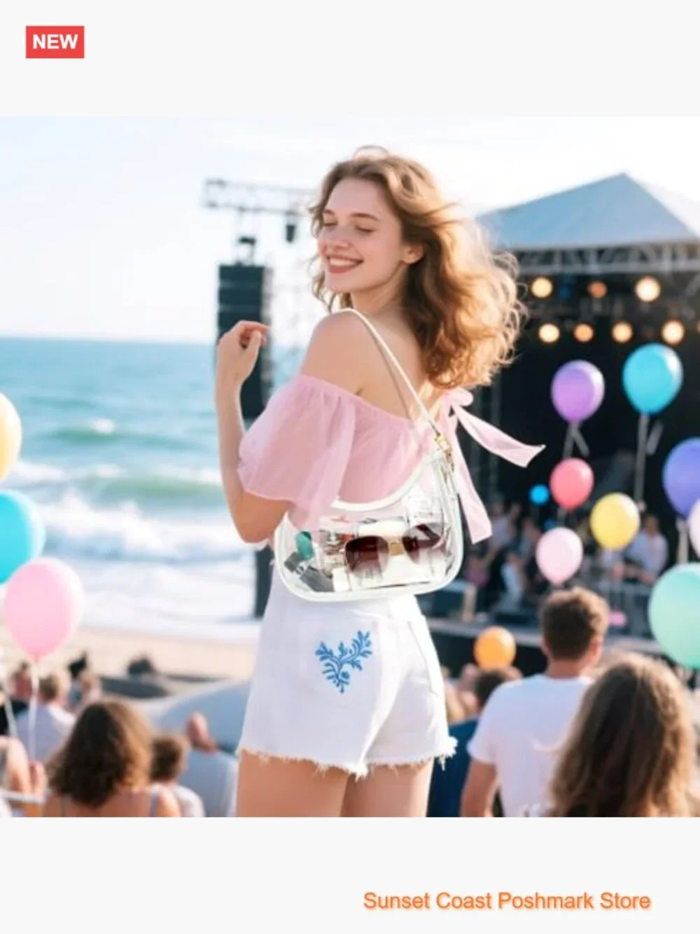 Bags | Clear Pvc Hobo Shoulder Bag With Adjustable Straps Tsa Friendly ...